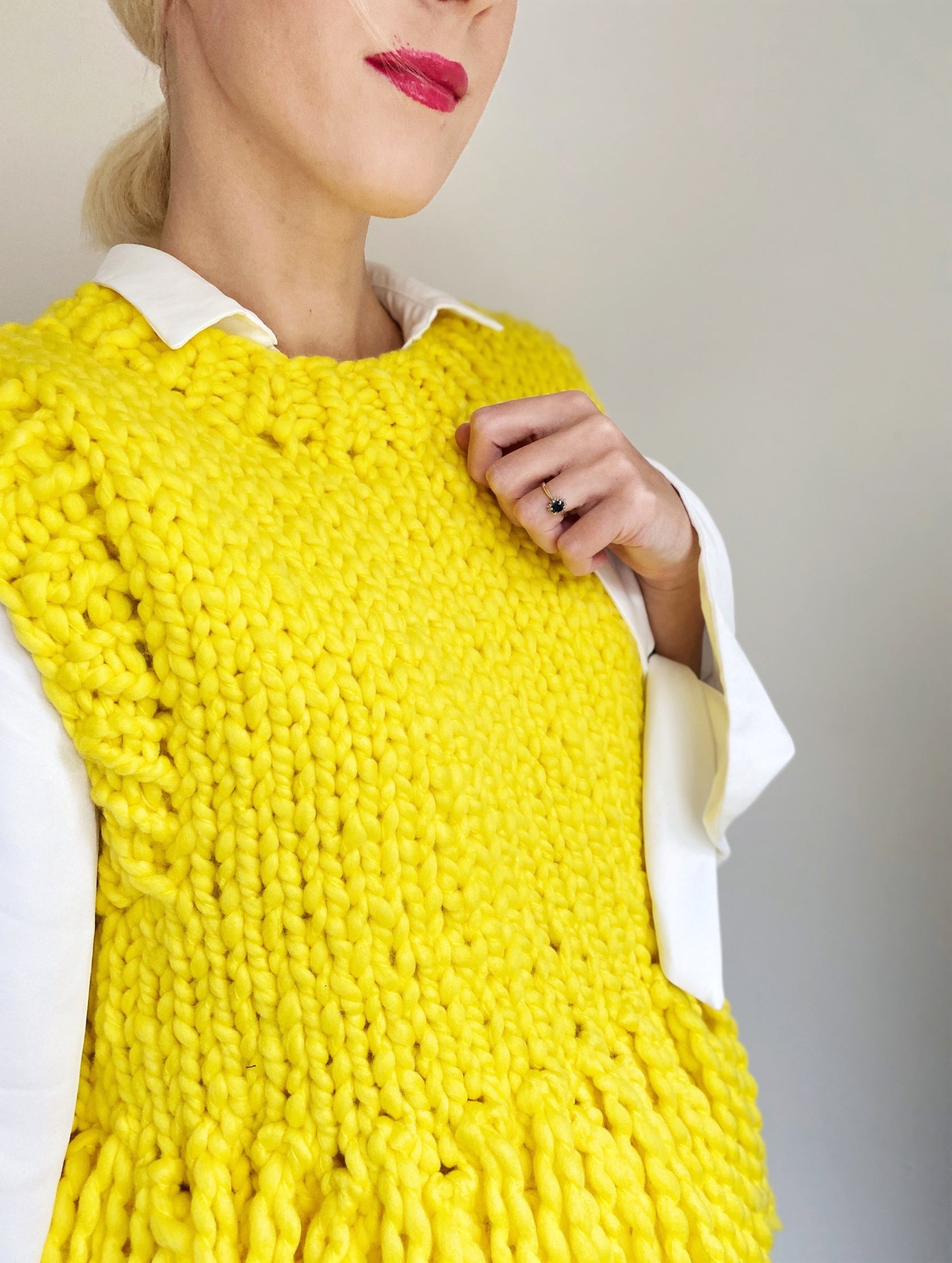 Loopy Mango Fringe Vest, Women's Sleeveless Sweater, Natural Basic Tank ...